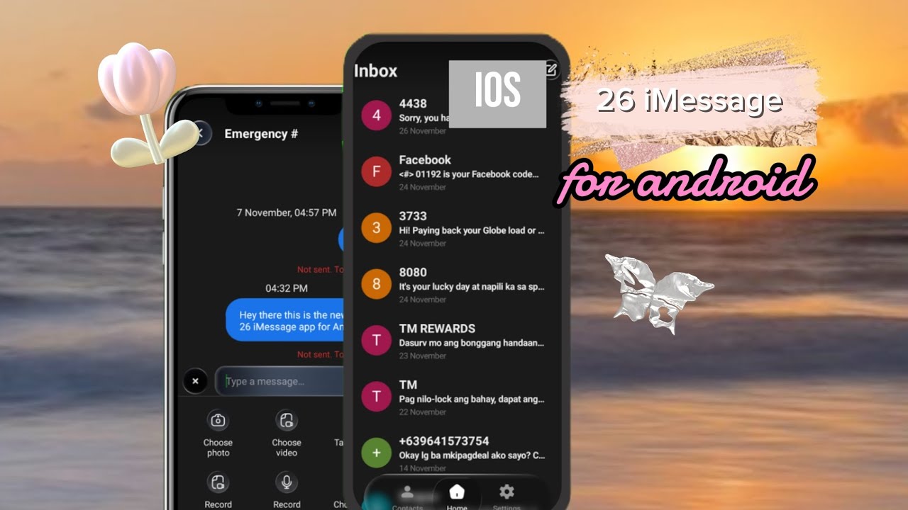 New ios 26 iMessage app for android with glass effect | dark icon | light icon | 2025
