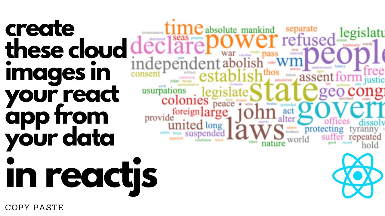 Create Cloud Images in your React app with your data | React World Cloud