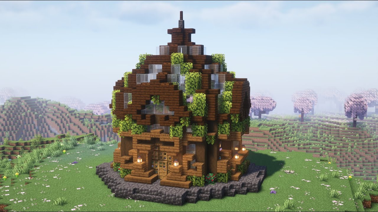 How to Build a Fantasy Greenhouse with a Bee Farm Design | Minecraft ...