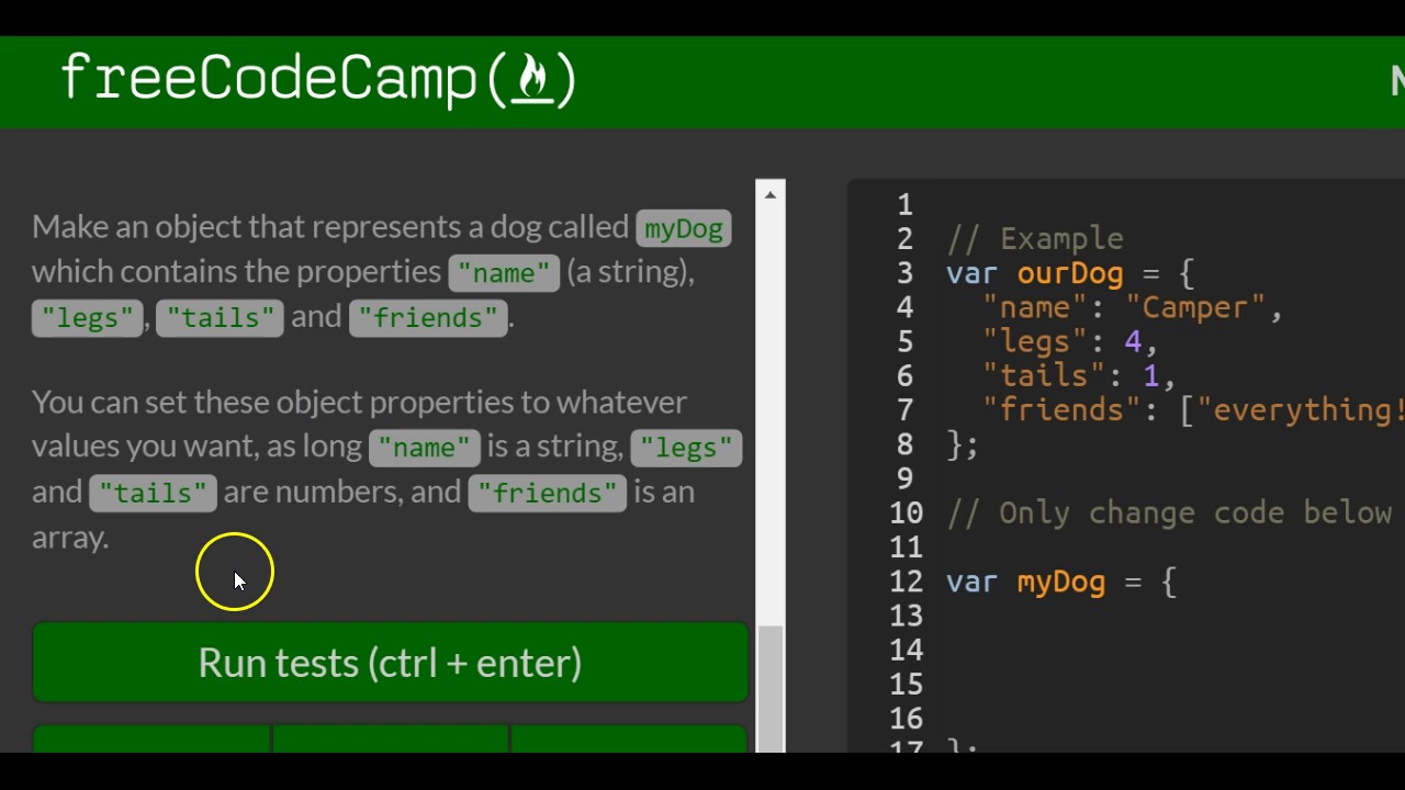 Build Javascript Objects, freeCodeCamp Basic Javascript