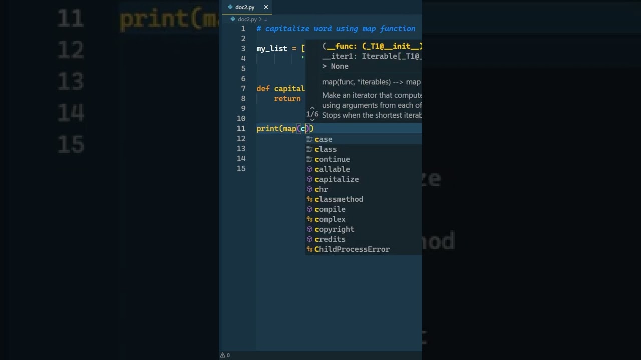 capitalize word using map function | Python tutorial | #python #coding #shorts