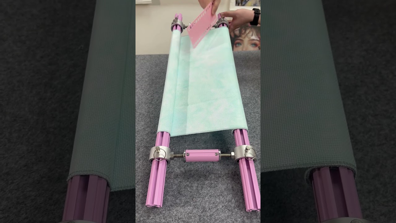 Super tight scroll frame 💥 No slipping! #crossstitch #scrollframe #embroidery #stitchinglife