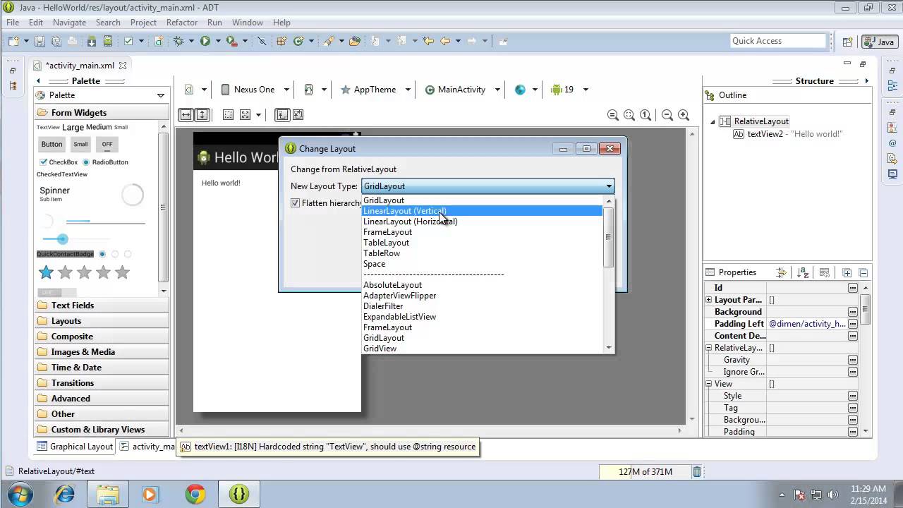 Android: Linear and Relative Layouts