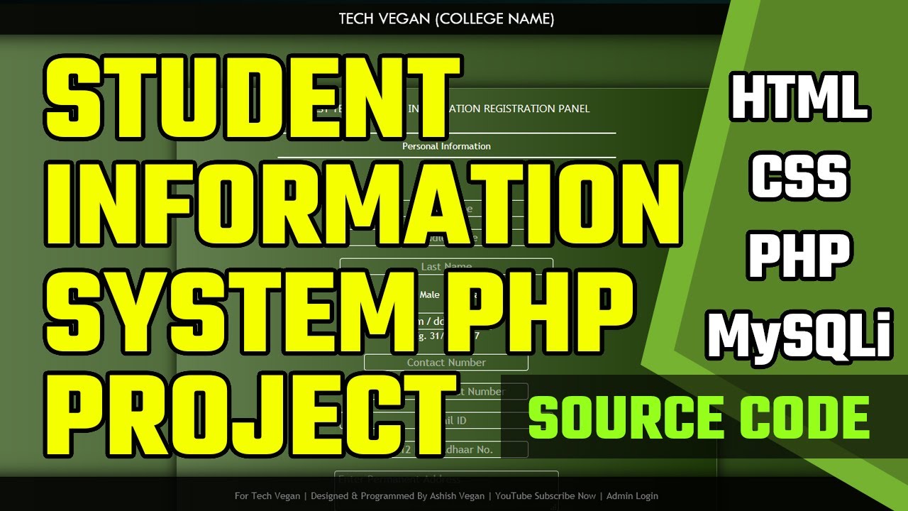 Student Information System PHP Project | Student Management System | HTML JavaScript CSS PHP MySQL 🔥