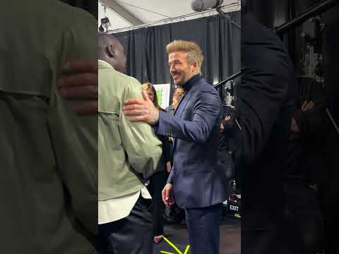 Candid moments with #DavidBeckham ahead of the BOSS show #BeYourOwnBOSS📹
