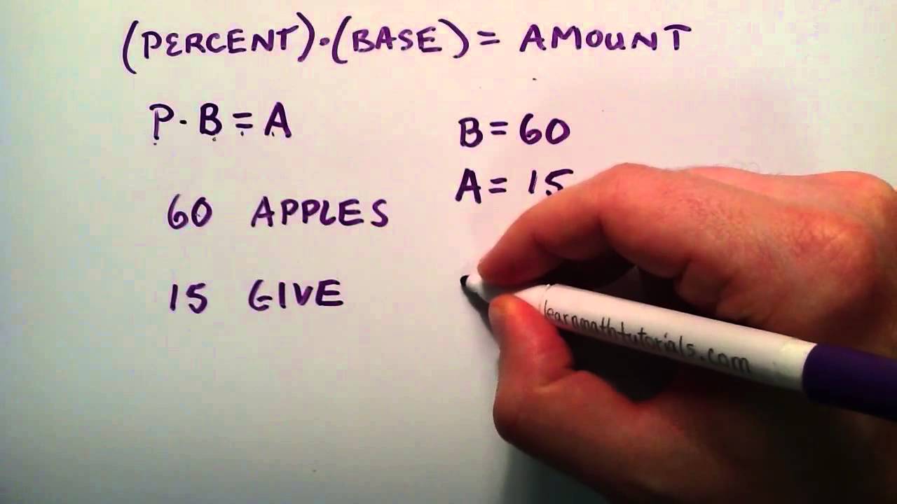 Basic Percentage Equation , Part 1 , Intermediate Algebra , Lesson 33