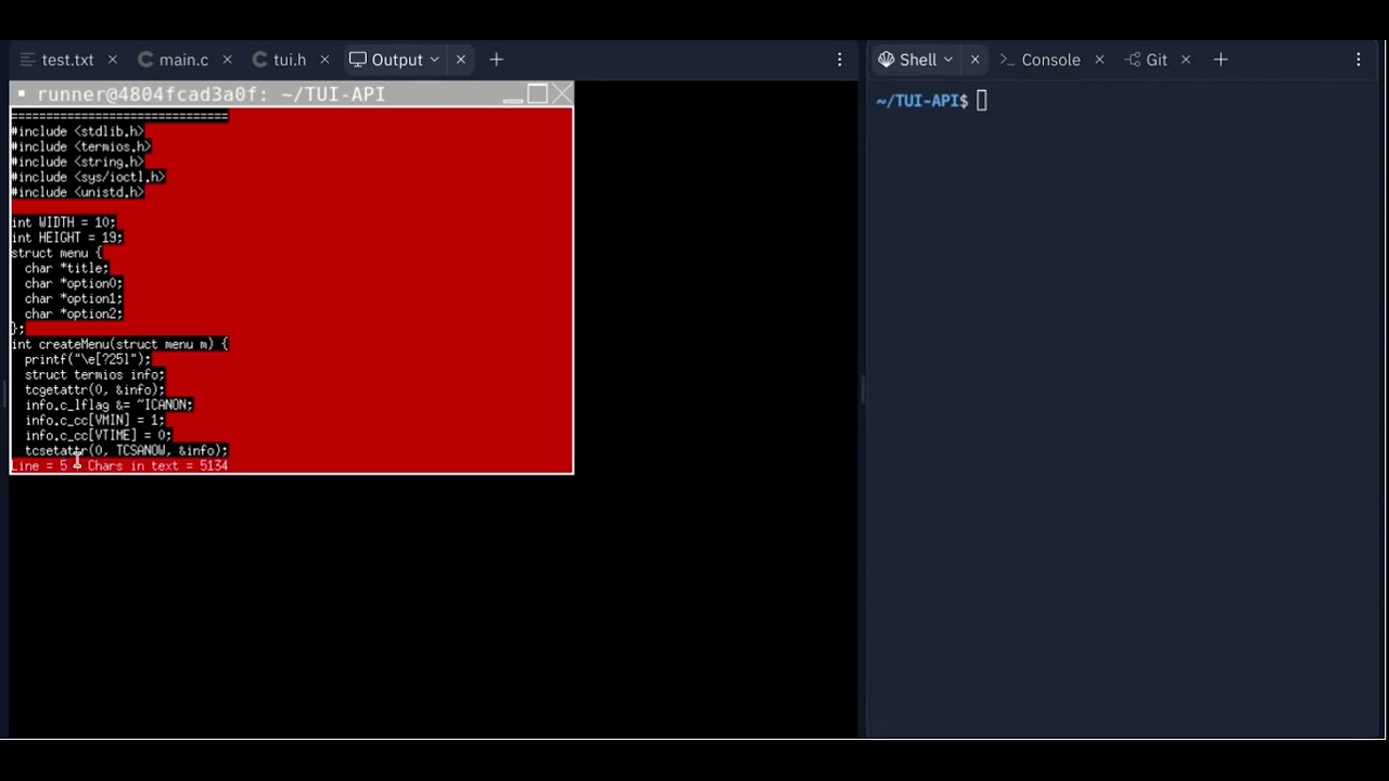 Update - TUI (Text user interface) In C!