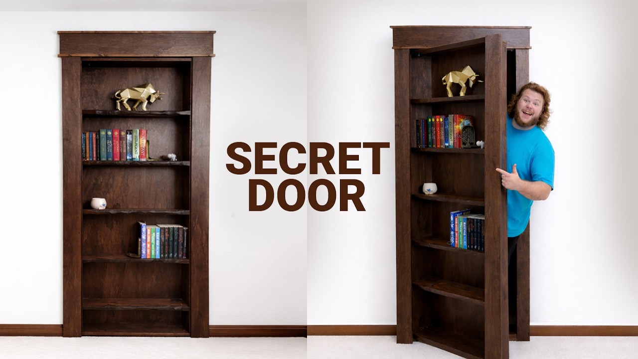 I Built A Secret Bookshelf Door From Scratch!