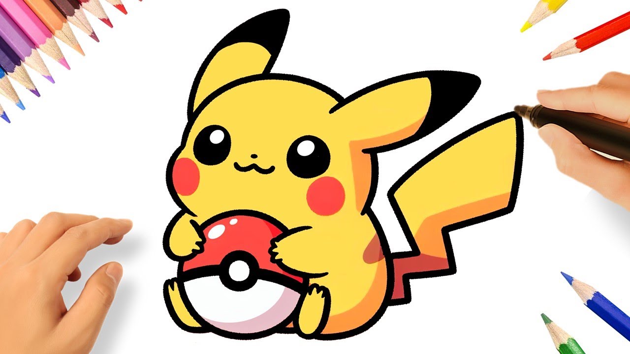 HOW TO DRAW A CUTE PIKACHU KAWAII EASY ⚡