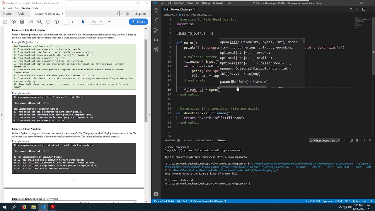 Python - 5 - Files and Exceptions Exercises