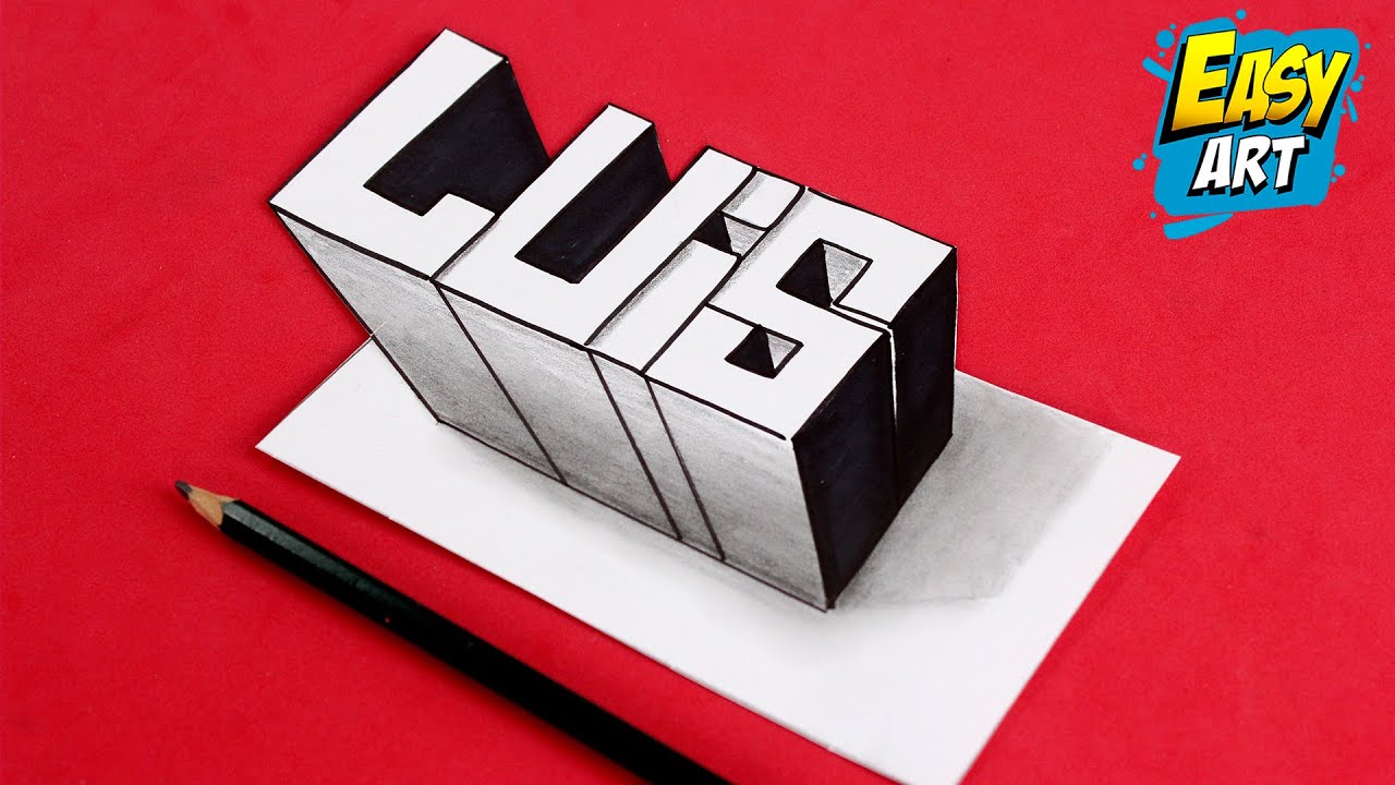 ✅ 3D Drawings - How to DRAW Names in 3D 👉 LUIS 👈 Draw BEAUTIFUL letters - Easy Art