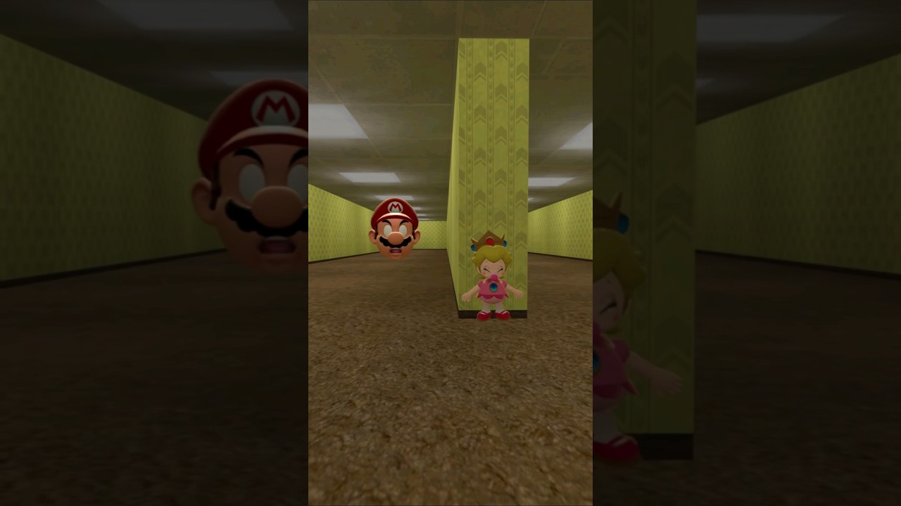 Baby Peach haunted by Mario Head