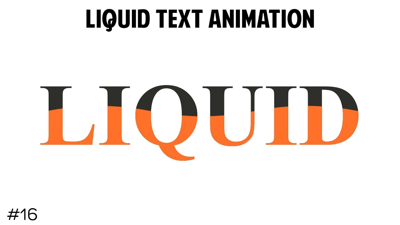 Liquid Text Animation | HTML5 SVG Tutorial