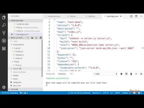 Learn Hands On Server Rendered React Application with Next js Hot Reloading with nodemon ...