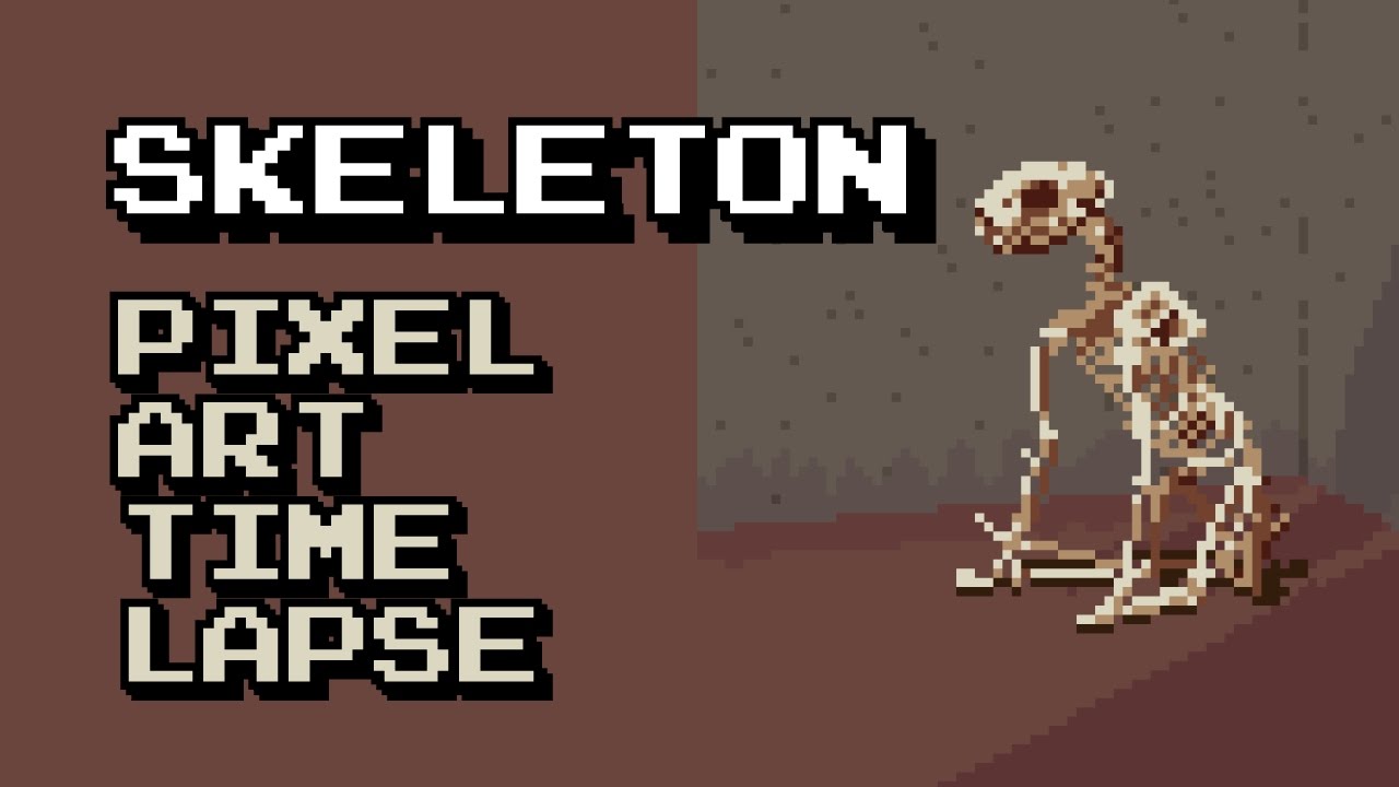 Cat Skeleton Pixel Art Time-lapse