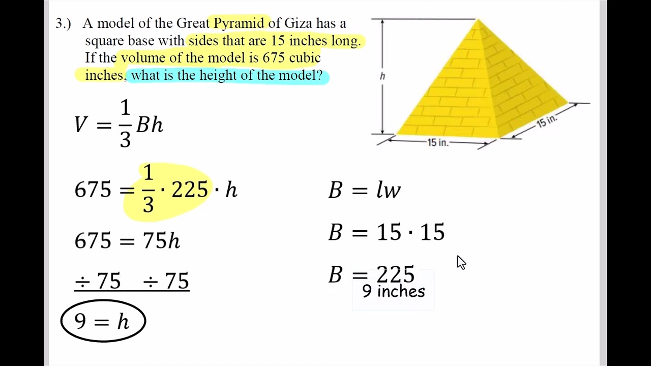 Problem Solving - Three Dimensional Figures