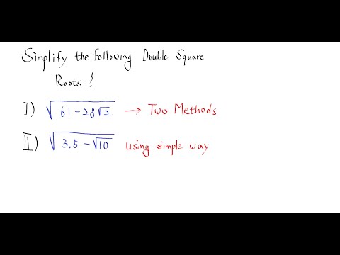 How Simplify SQRT(61 + 28SQRT(3)) and SQRT(3.5 + SQRT(10))