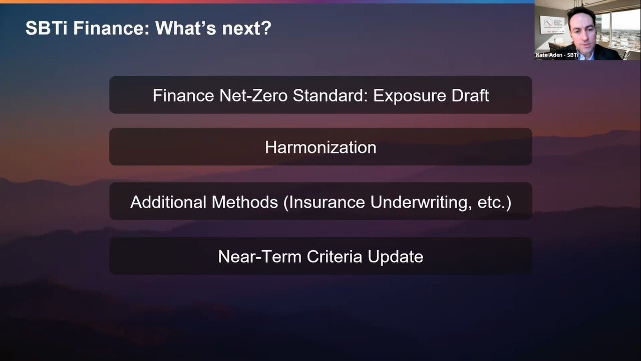 Finance Science-Based Targets: Progress, Best Practice and Next Steps (Session 1)
