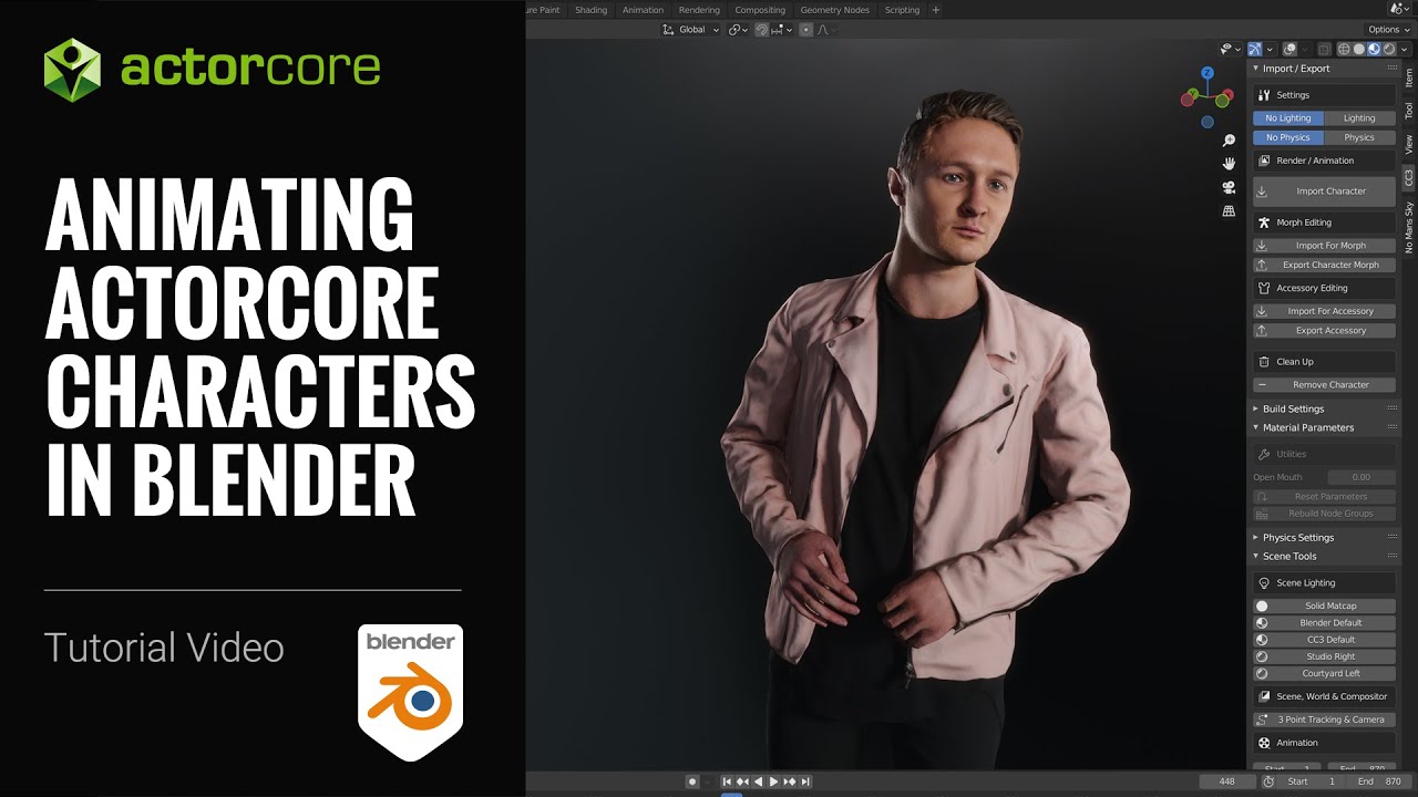 3D character animation in blender tutorial video
