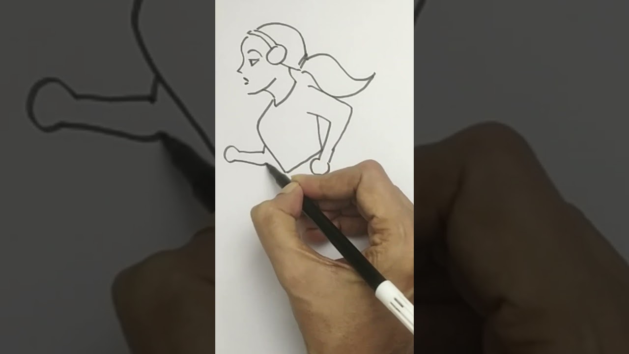 How to draw a cartoon girl running