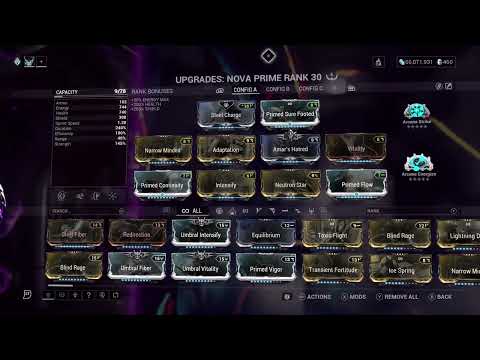 Warframe Nova Prime builds