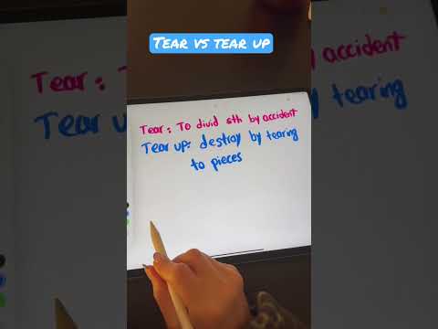 What is the difference between tear and tear up#confusingwordsinenglish #english
