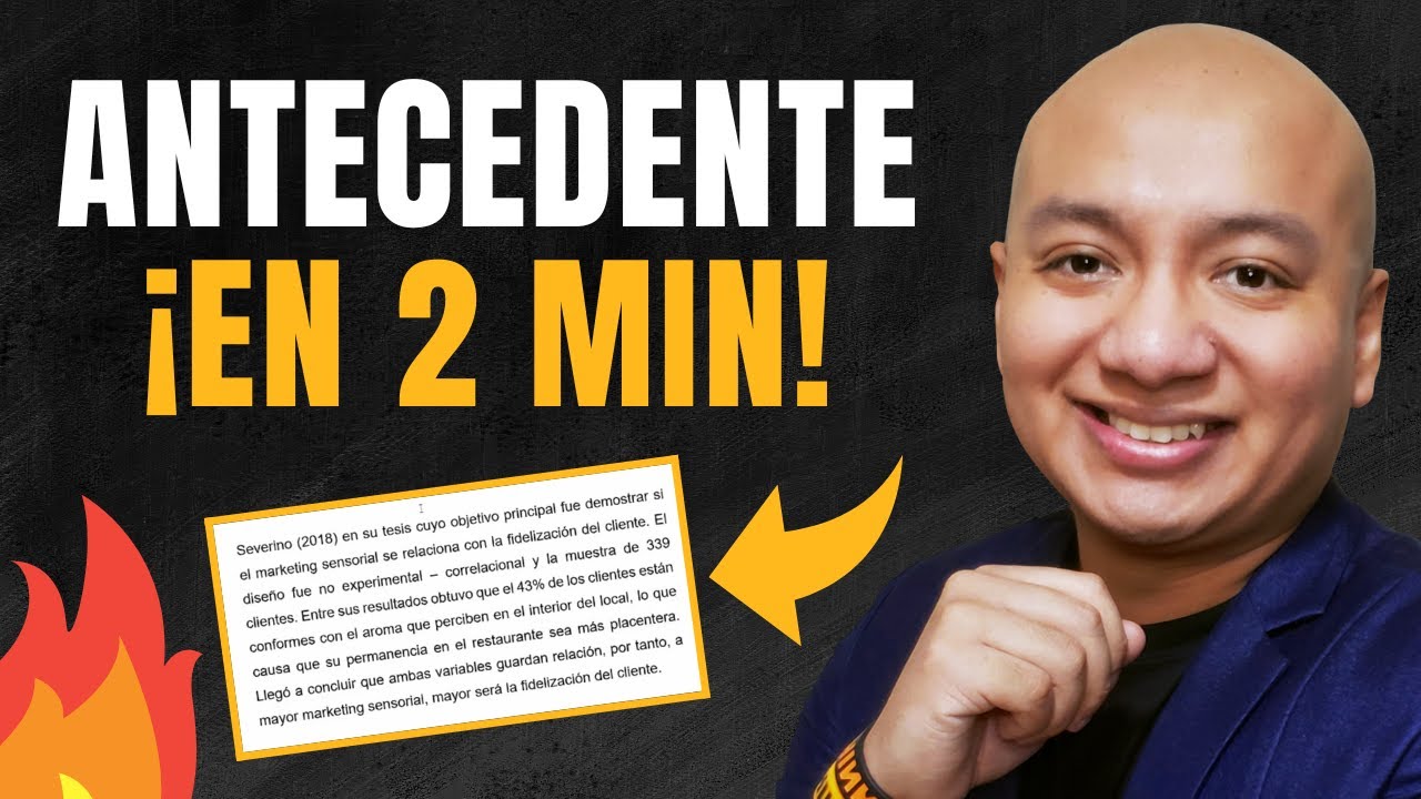 🔥👉 Cómo HACER los ANTECEDENTES de una TESIS (FÁCIL y RÁPIDO!)⚡
