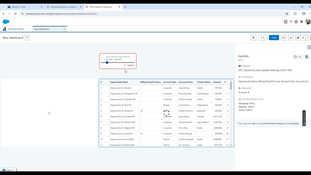Input widget demo | CRM Analytics