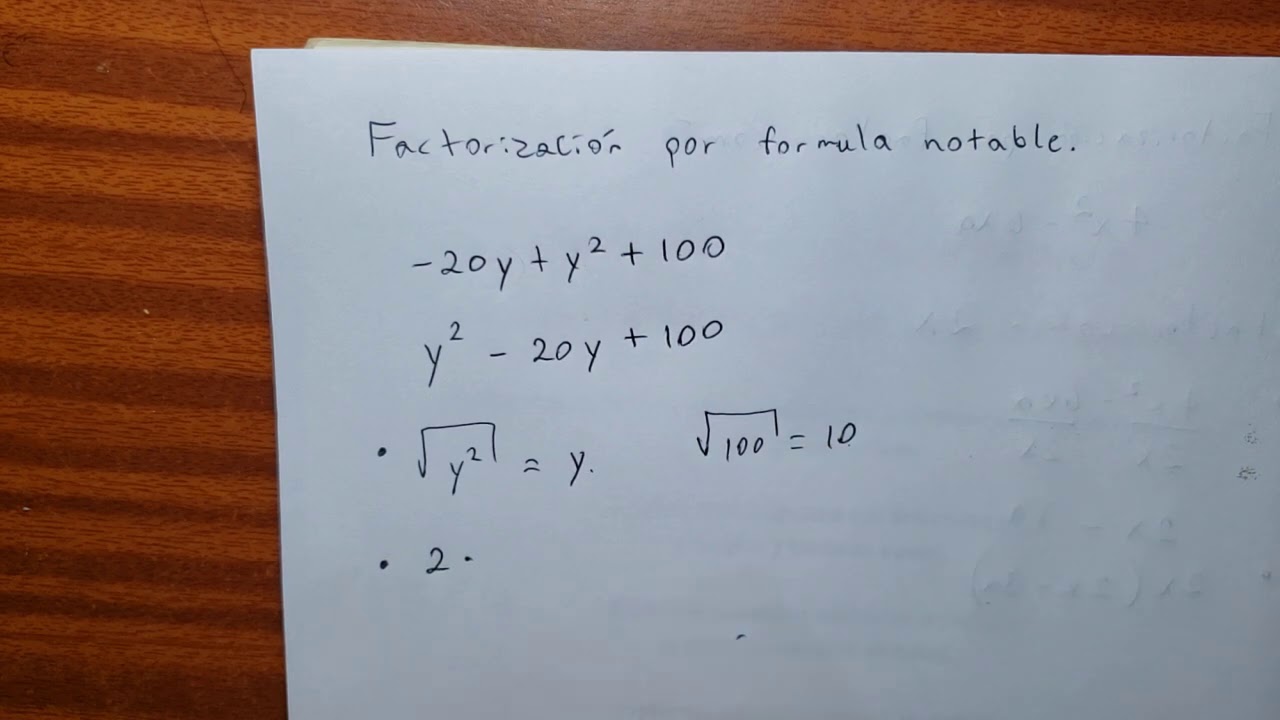 Factorización por formula notable