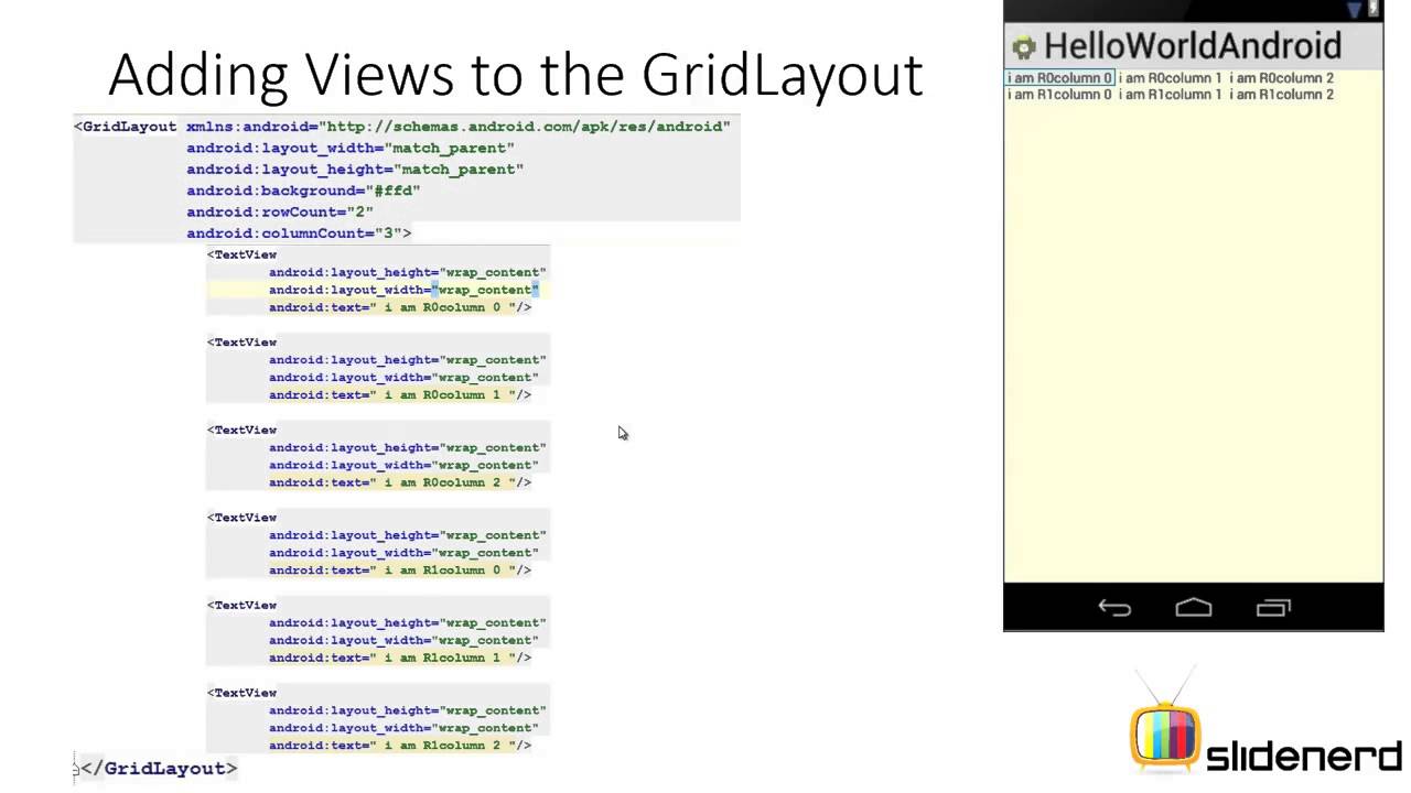 66 Android GridLayout Basics  Android Tutorials HD