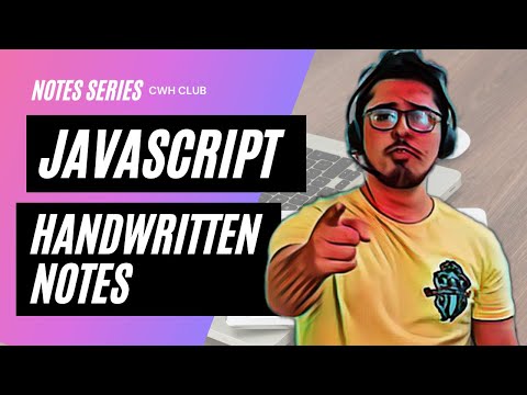 Javascript Handwritten Notes | Codewithharry lecture Notes