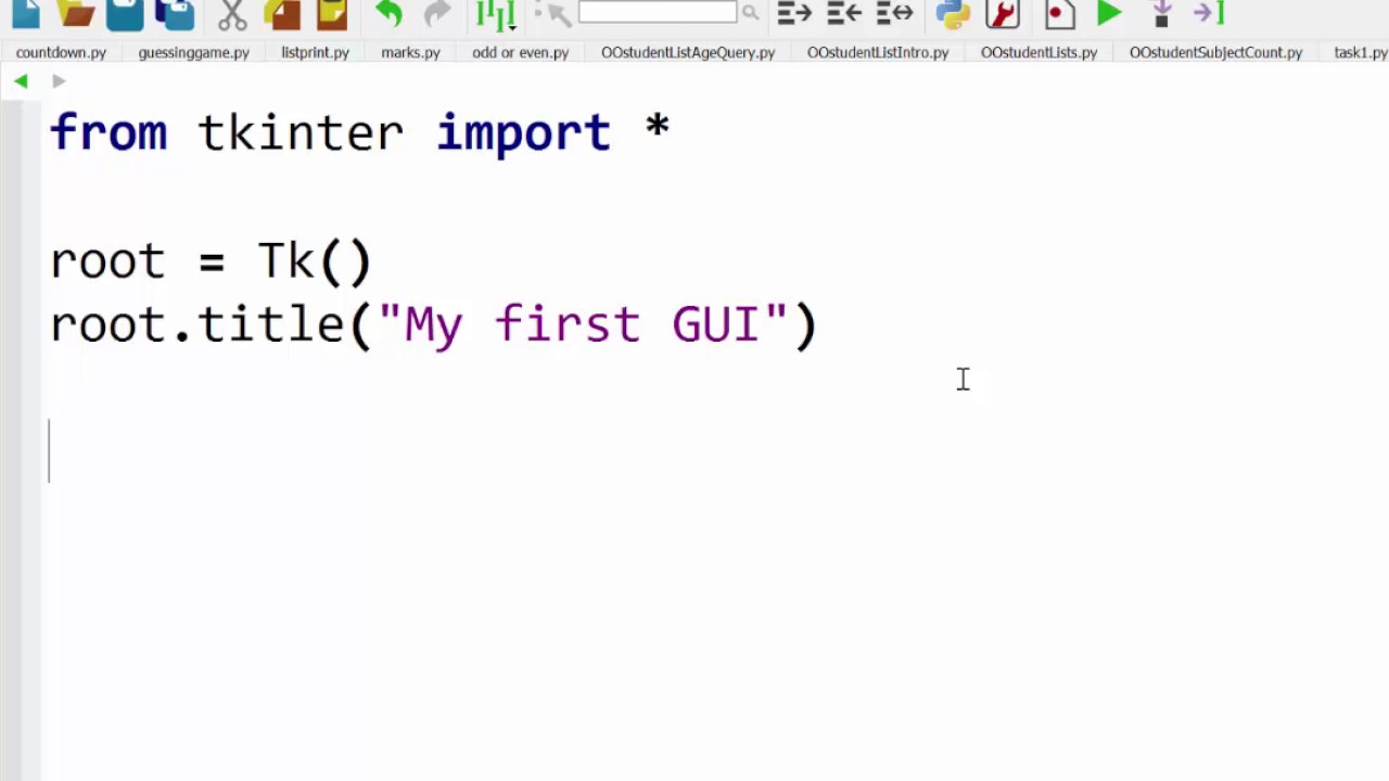 Tkinter - Creating the main window