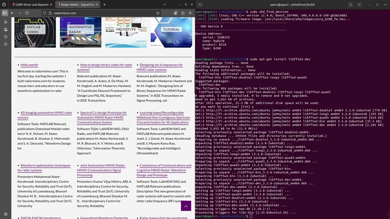USRP driver and dependency installation