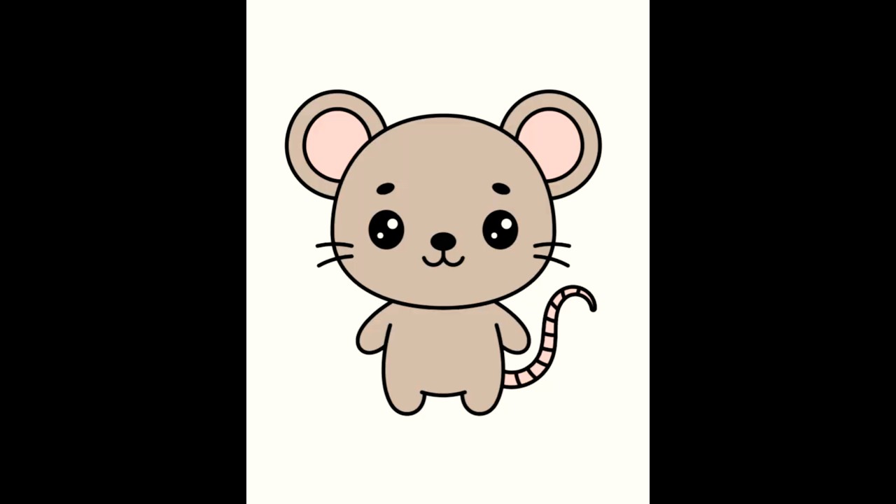 Drawing a Cute Kawaii Little Grey Mouse in Adobe Illustrator | Vector Art
