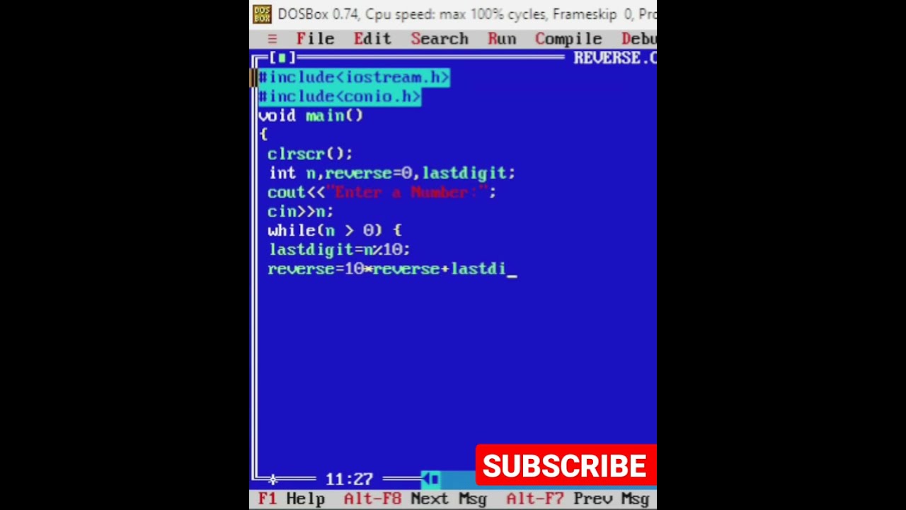 Program To Reverse Number Using C++ | C++ | #Shorts