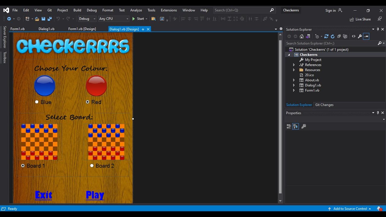 Free Professional Checkerrs Game in Visual Studio | Checkerrs Game With VB.Net With Source Code