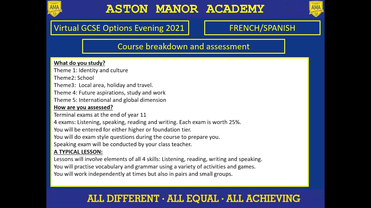 Aston Manor Academy - MFL GCSE