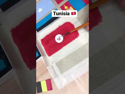 Draw Tunisia flag 🇹🇳 |country flag drawing 25/105 #tunisia #tunisie #shorts