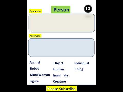 Person - Synonyms and Antonyms || vocabularygame || vocabularyquiz || enrichyourvocabulary ||