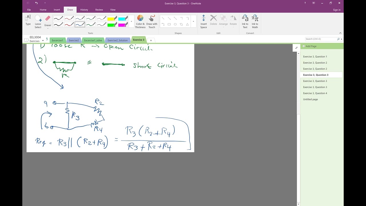 Linear Circuit 1, Exercise 3, Question 3, R-equivalent