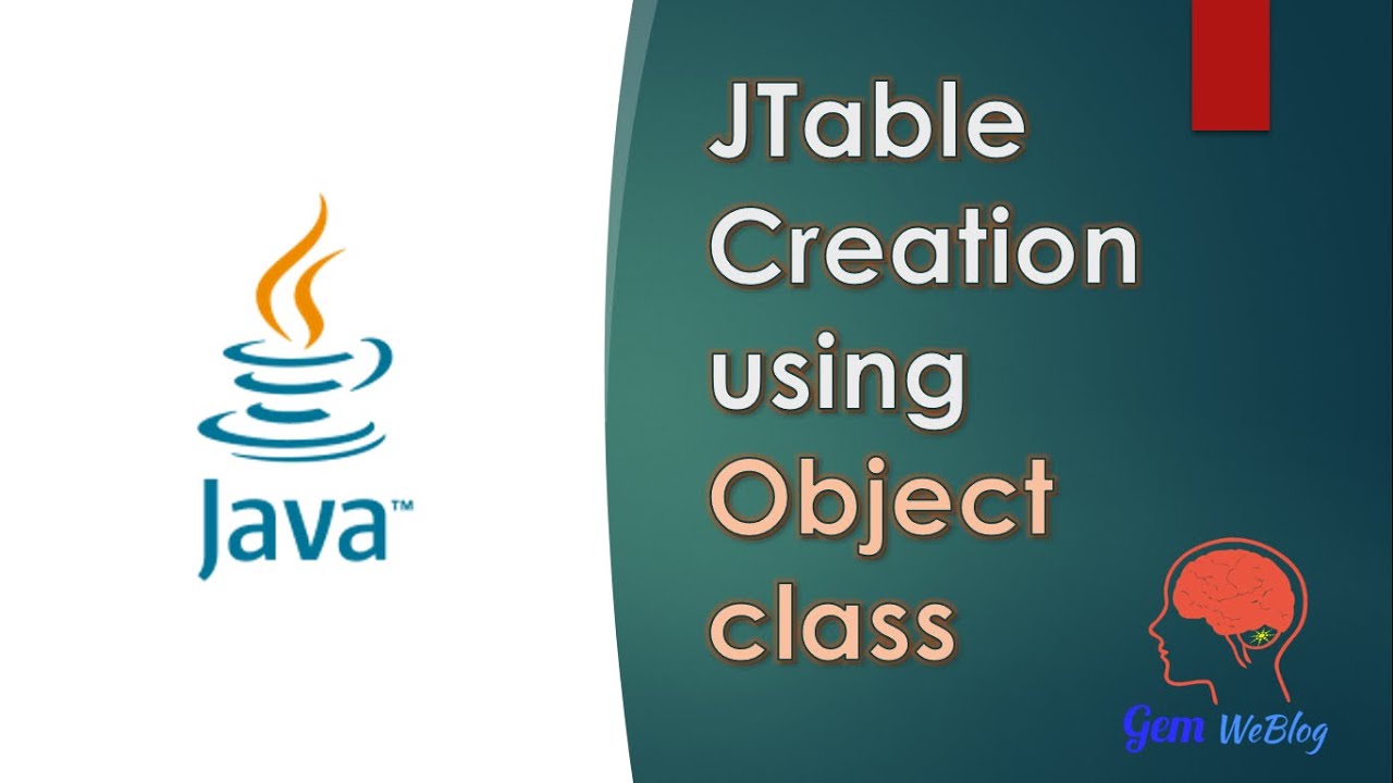 Java Swing GUI Part #15: JTable Class: Creation using JTable(Object[][], Object[]) and its Methods