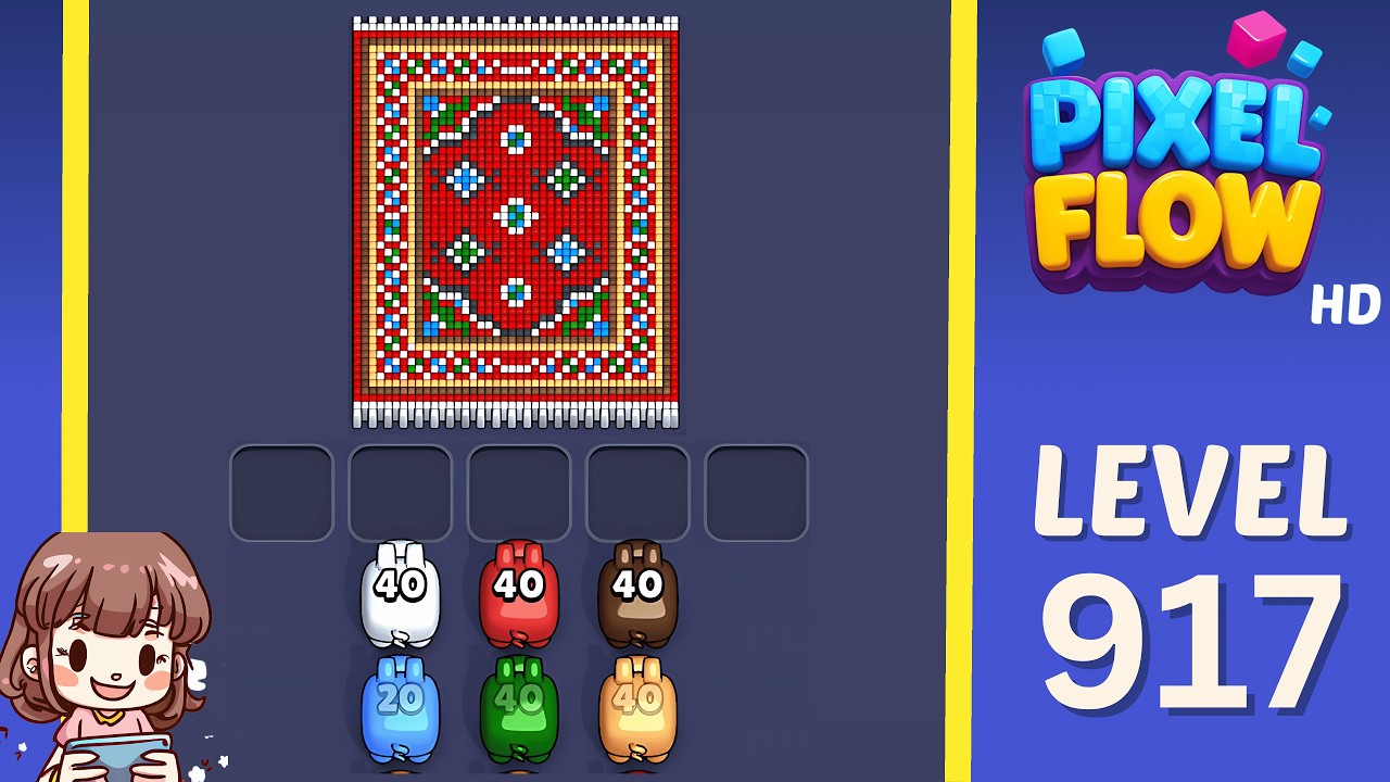 Pixel Flow Level 917 Solution Walkthrough
