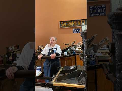 Howard makes a print for Type High Day, a day celebrated by those involved in letterpress printing.