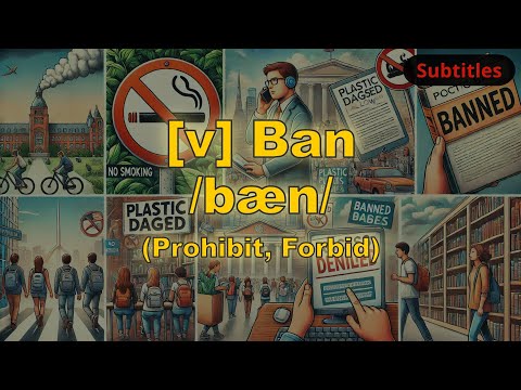 [v] Ban Meaning (Prohibit, Forbid) With 5 Examples
