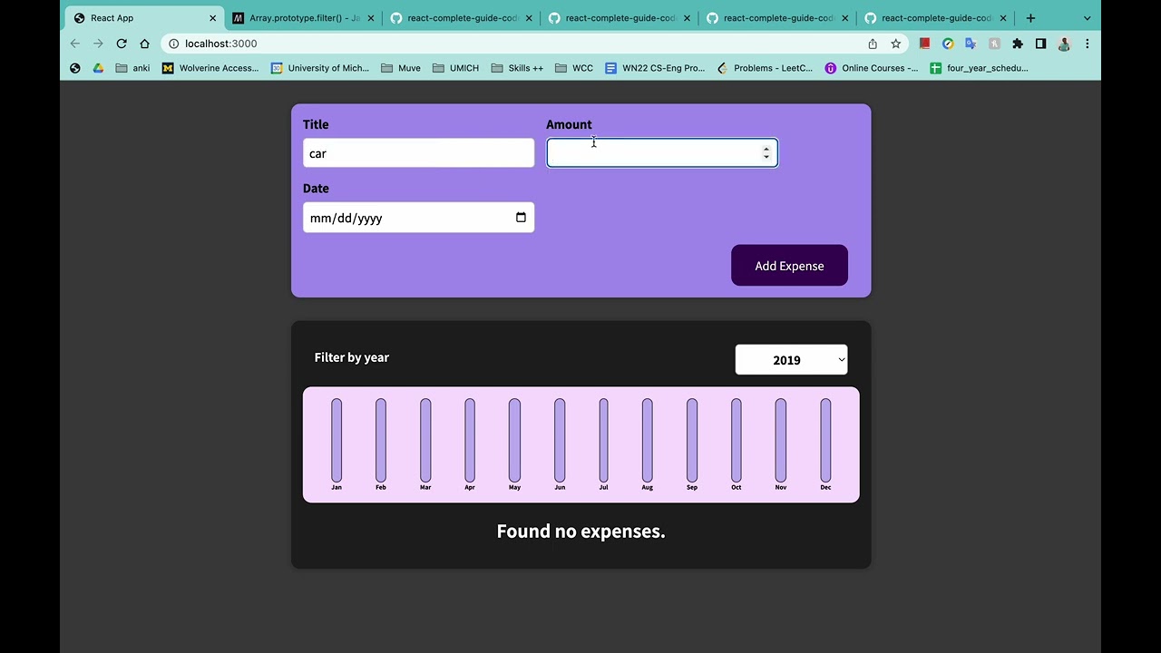 Dynamic Expense Manager Built with React.JS