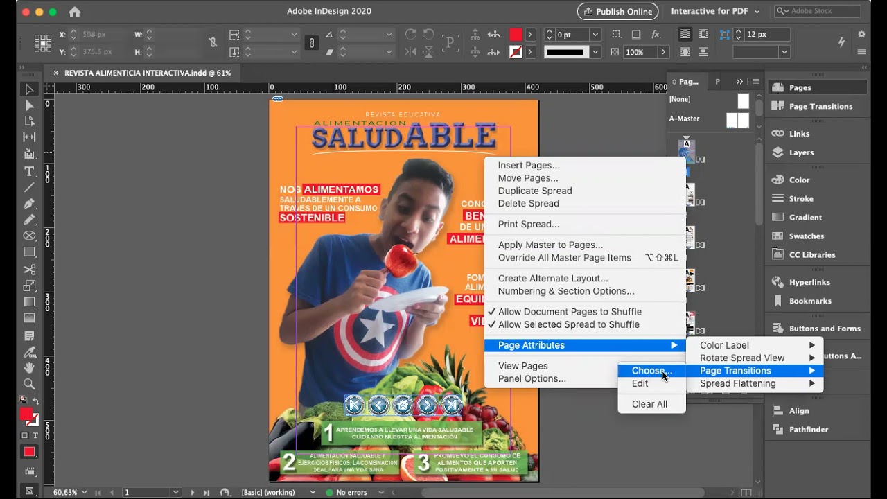 Aplicación de Transición de pagina en un Pdf Interactivo