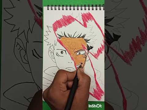 All anime lover 💖 Drawing Sukuna 💜 fan's drawing #sukuna #animedrawing