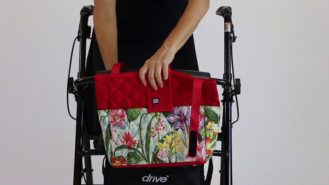 Attaching Pocket Connection Rollator Bag to Walker