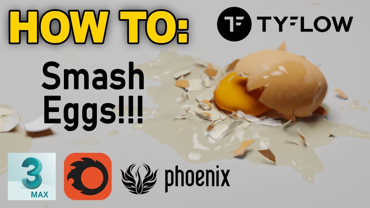 Smash Eggs with TyFlow and Phoenix FD | 3dsMax, Corona