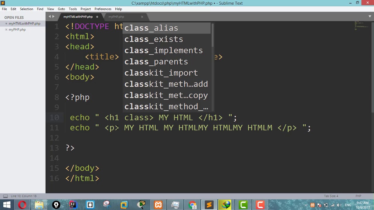 PHP Tutorial For Beginners 9 - Echo with escaping characters:  Single and Double quotes